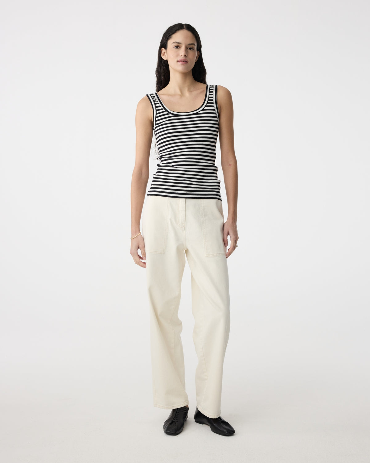 Evi Top | Off White Stripe – Knit-ted